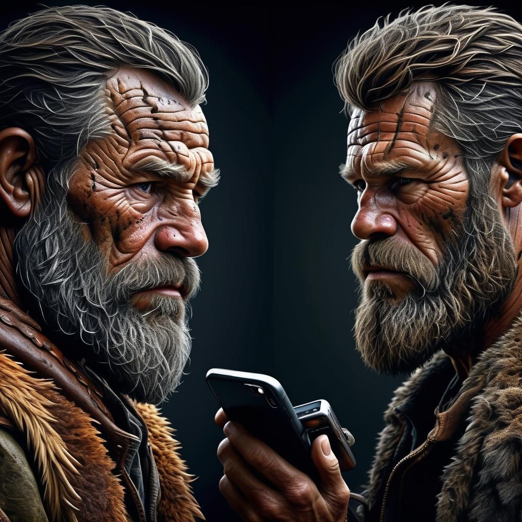 Old Men New Technology - AI Generated Artwork - NightCafe Creator