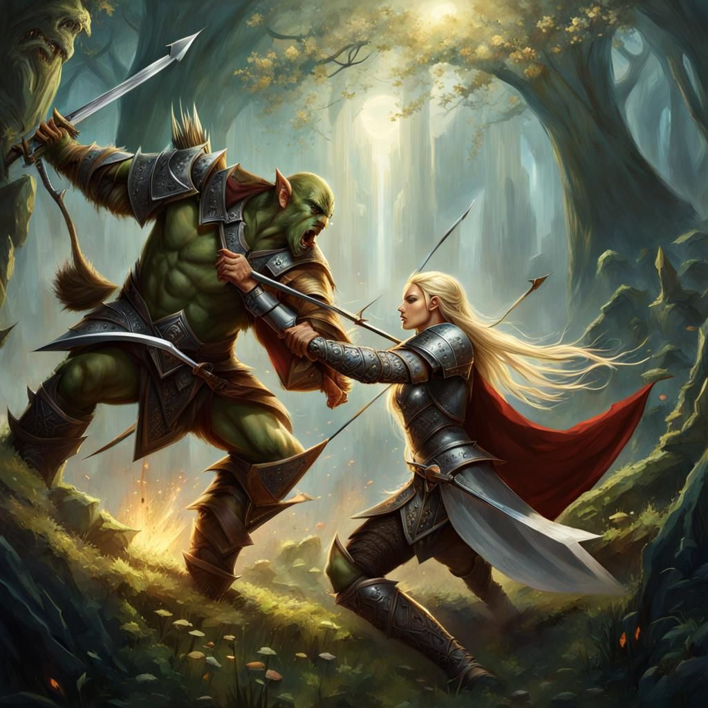 Fighting Elf (4) - AI Generated Artwork - NightCafe Creator