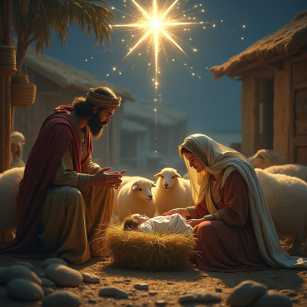 The real Nativity scene as seen in Bethlem with Jesus in the manger ...