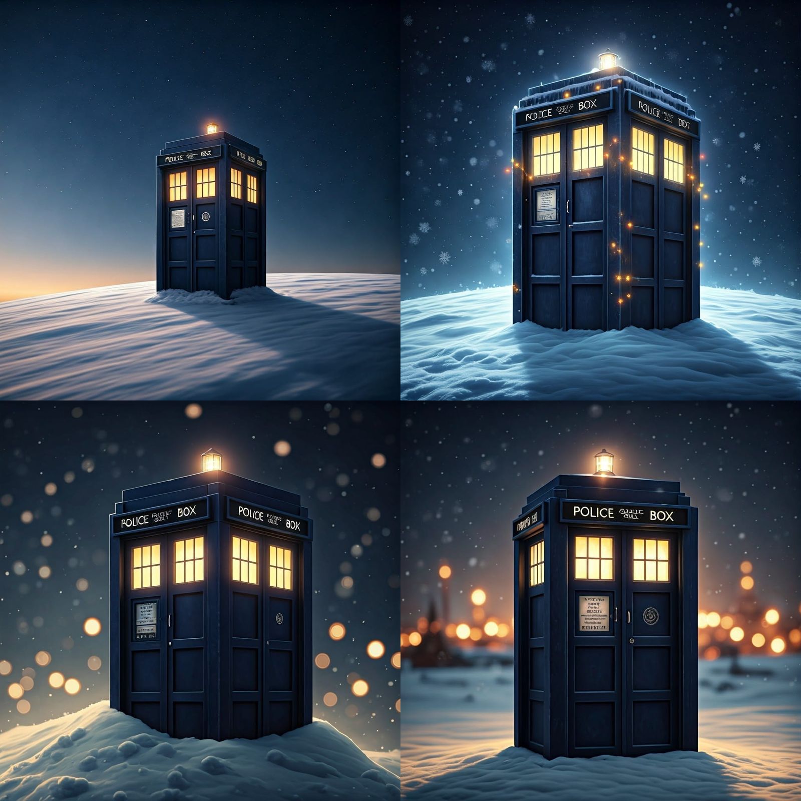 TARDIS Radiates Joyful Christmas Spirit - AI Art