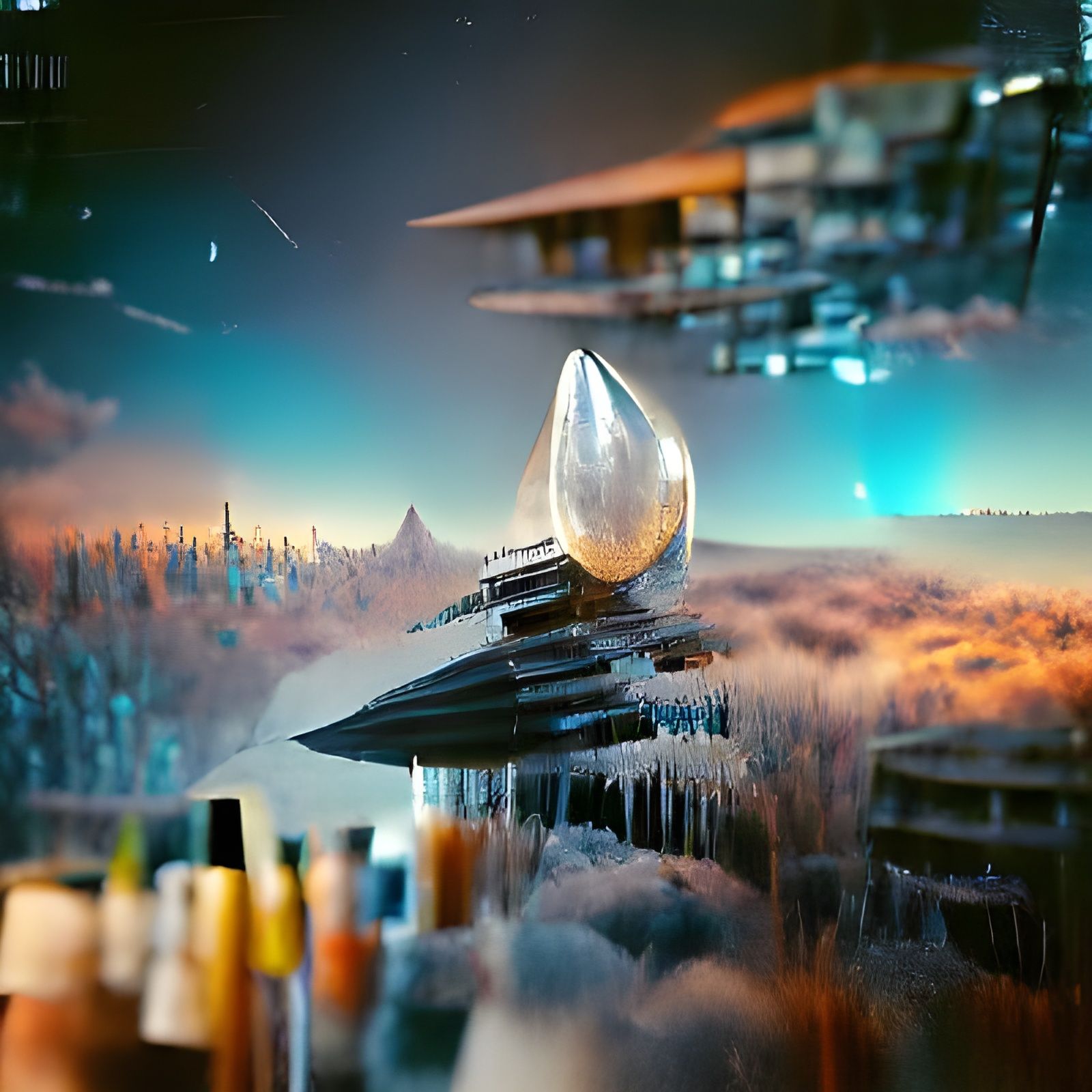 Crystal spaceship III - AI Generated Artwork - NightCafe Creator