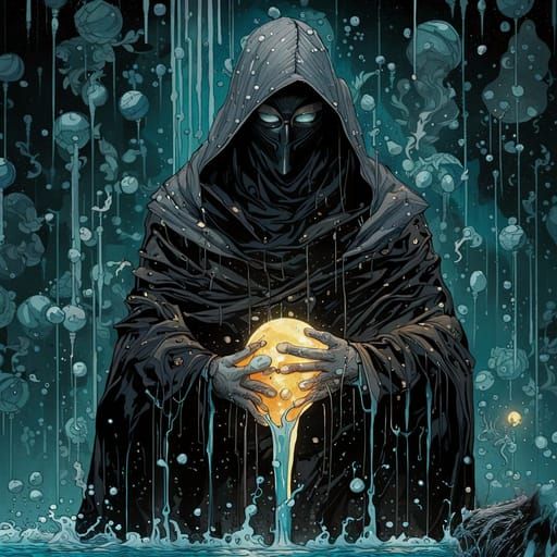 PHOTO OF REAPER WITH FULL MOON IN HANDS CONTEMPLATING NEXT MOVE ...