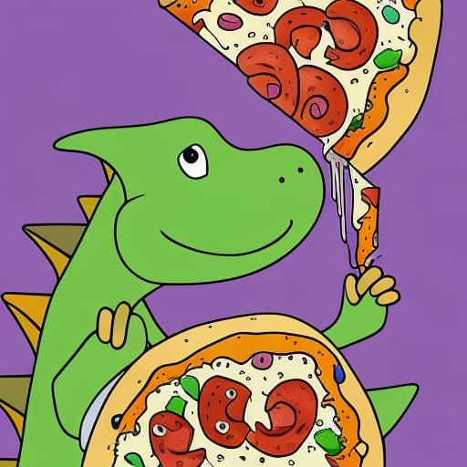 Dinosaurs do eat pizza I 🦕🍕 - AI Generated Artwork - NightCafe Creator