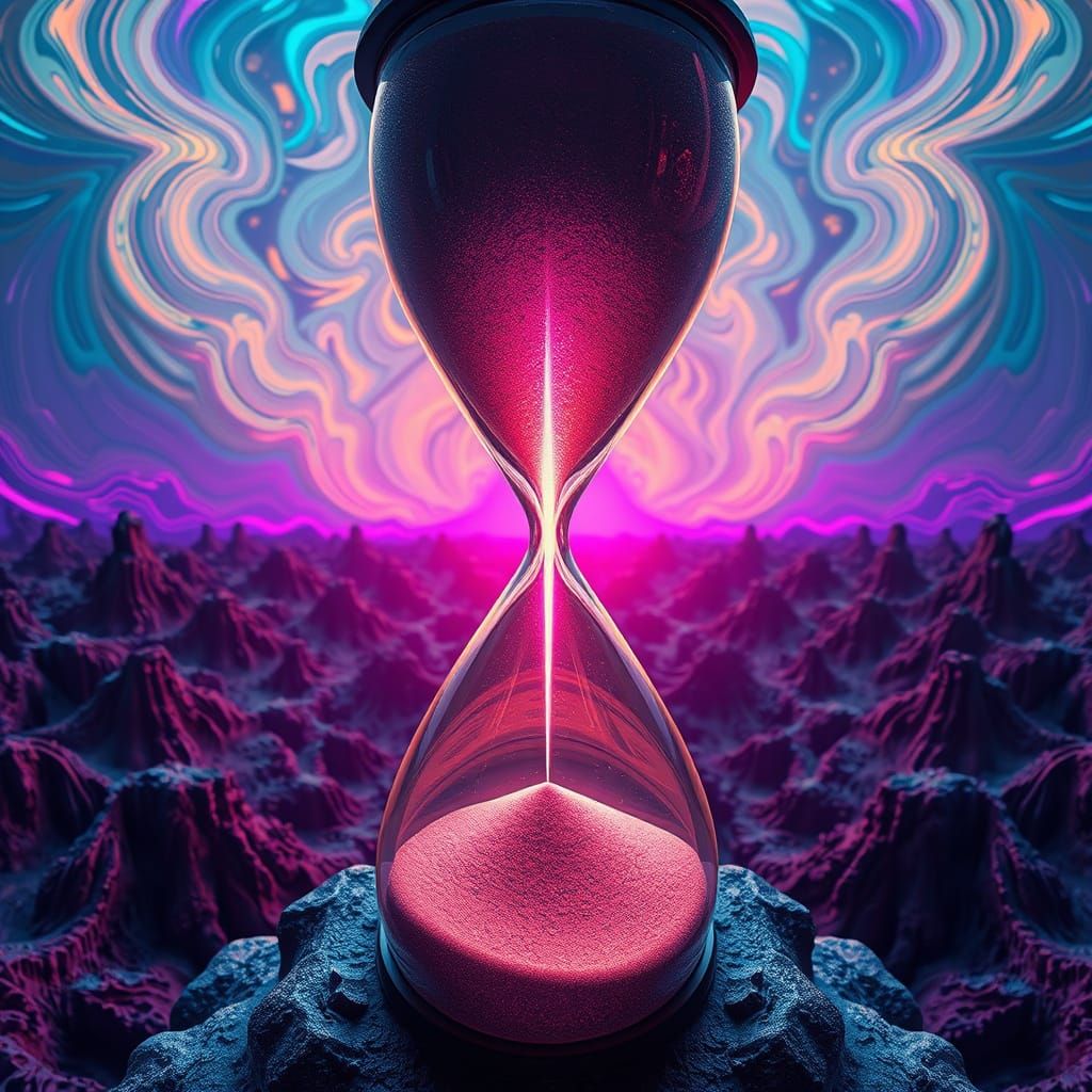 Timeless Hourglass: Surreal Portal to Eternity - AI Art
