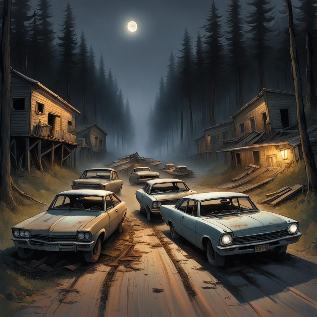 Spooky drag racing - AI Generated Artwork - NightCafe Creator