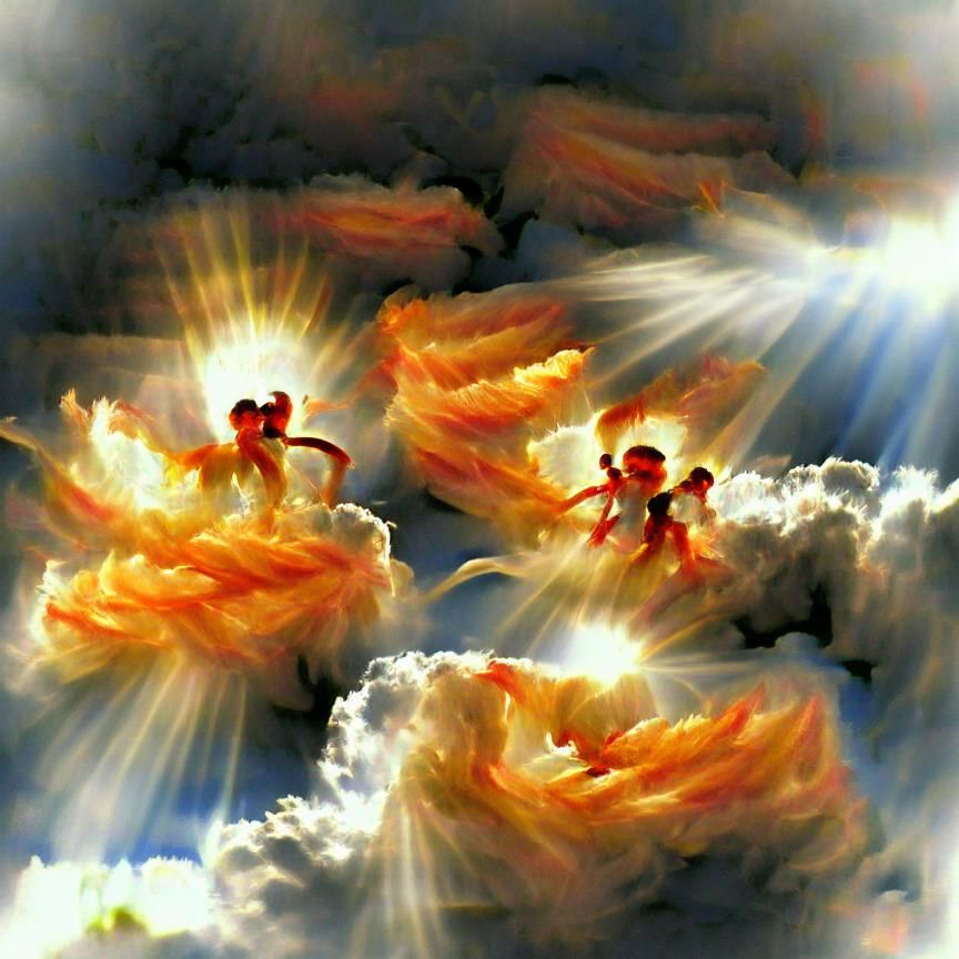 fiery angels dancing - AI Generated Artwork - NightCafe Creator