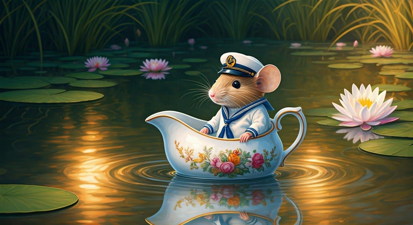 Sailor Mouse in a Gravy Boat - Sailor Mouse in a Gravy Boat