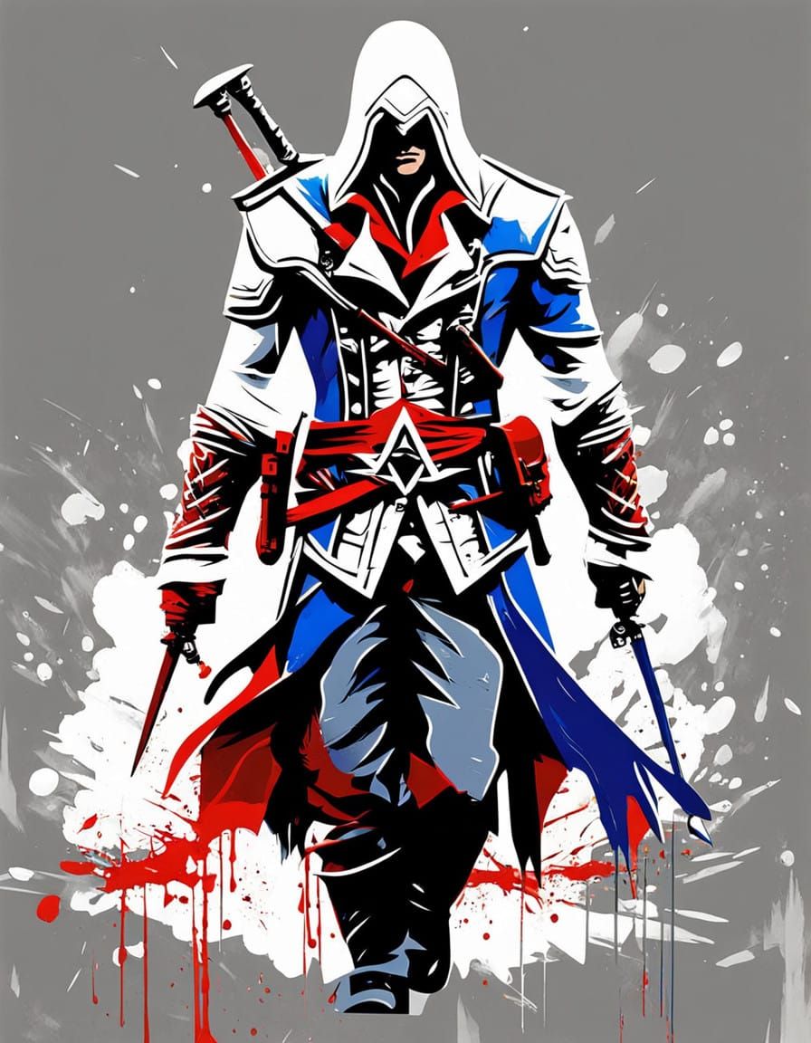 Assassin's Creed Connor in Vibrant Complementary C... - AI Art