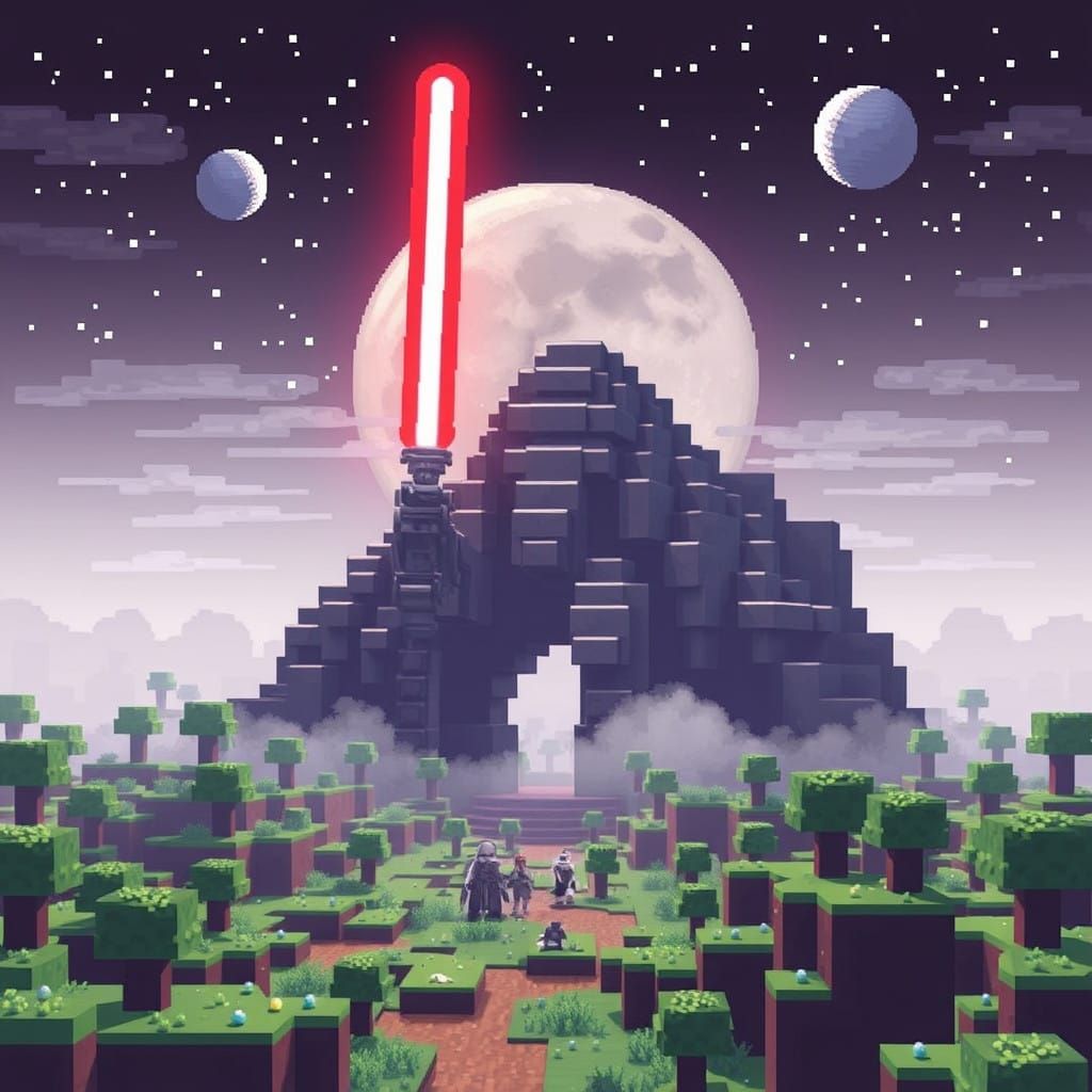 "star wars" as "minecraft - Blocky Star Wars Galaxy in Minec...