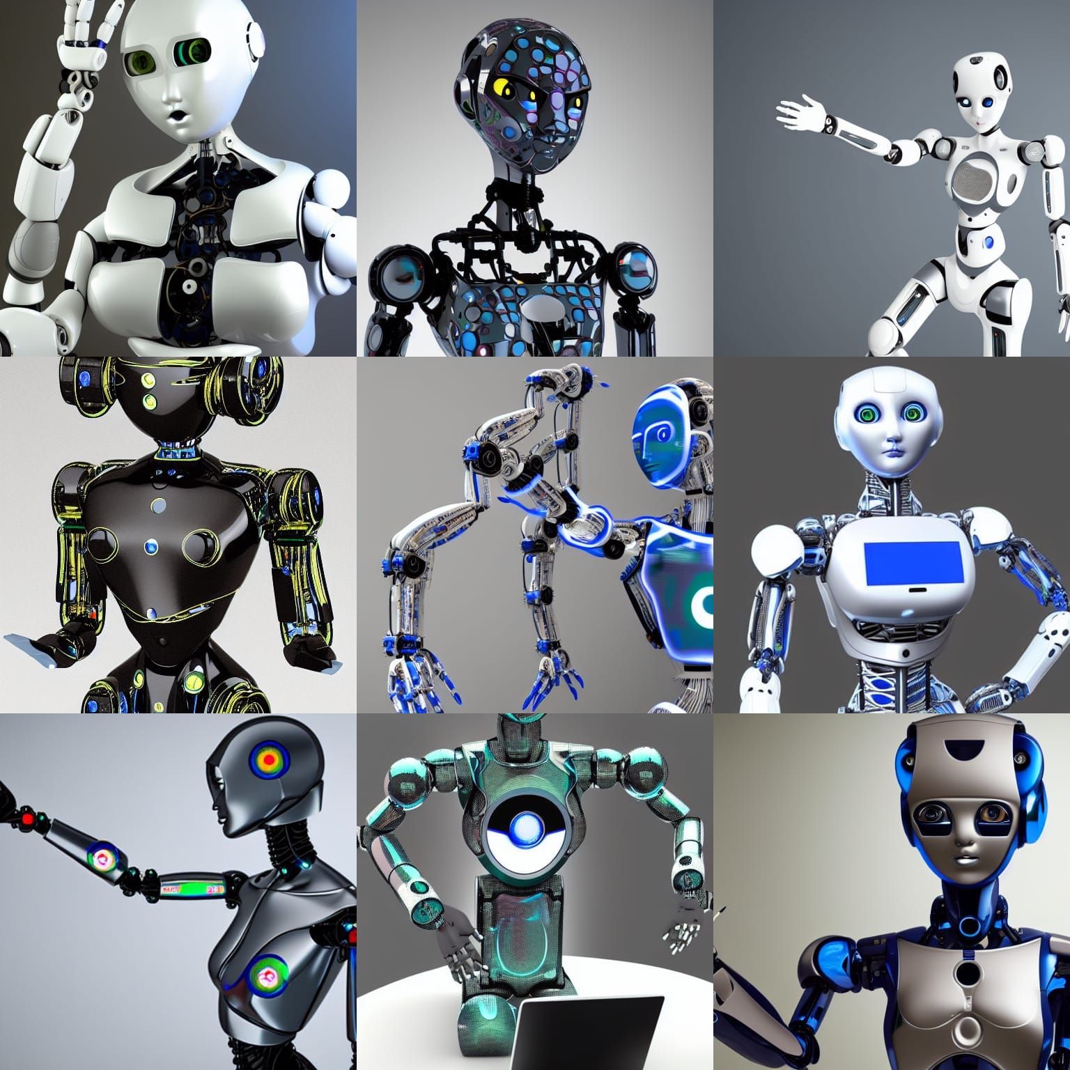 A humanoid robot being creative, after the technological singularity ...