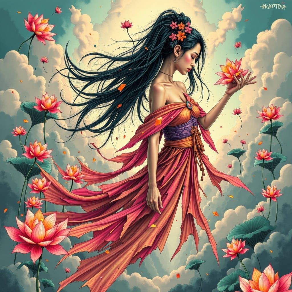 A Chinese woman levitating (Kaotix)