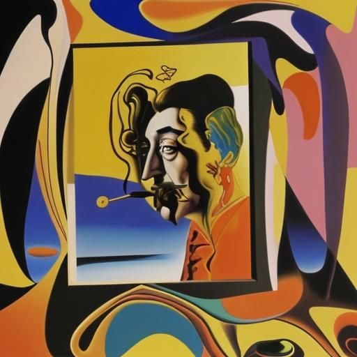 Salvador Dali Painting a picture - AI Generated Artwork - NightCafe Creator