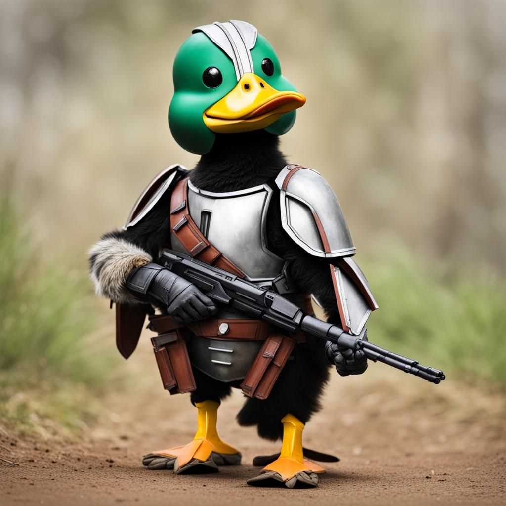 duck wearing Mandalorian armor - AI Generated Artwork - NightCafe Creator