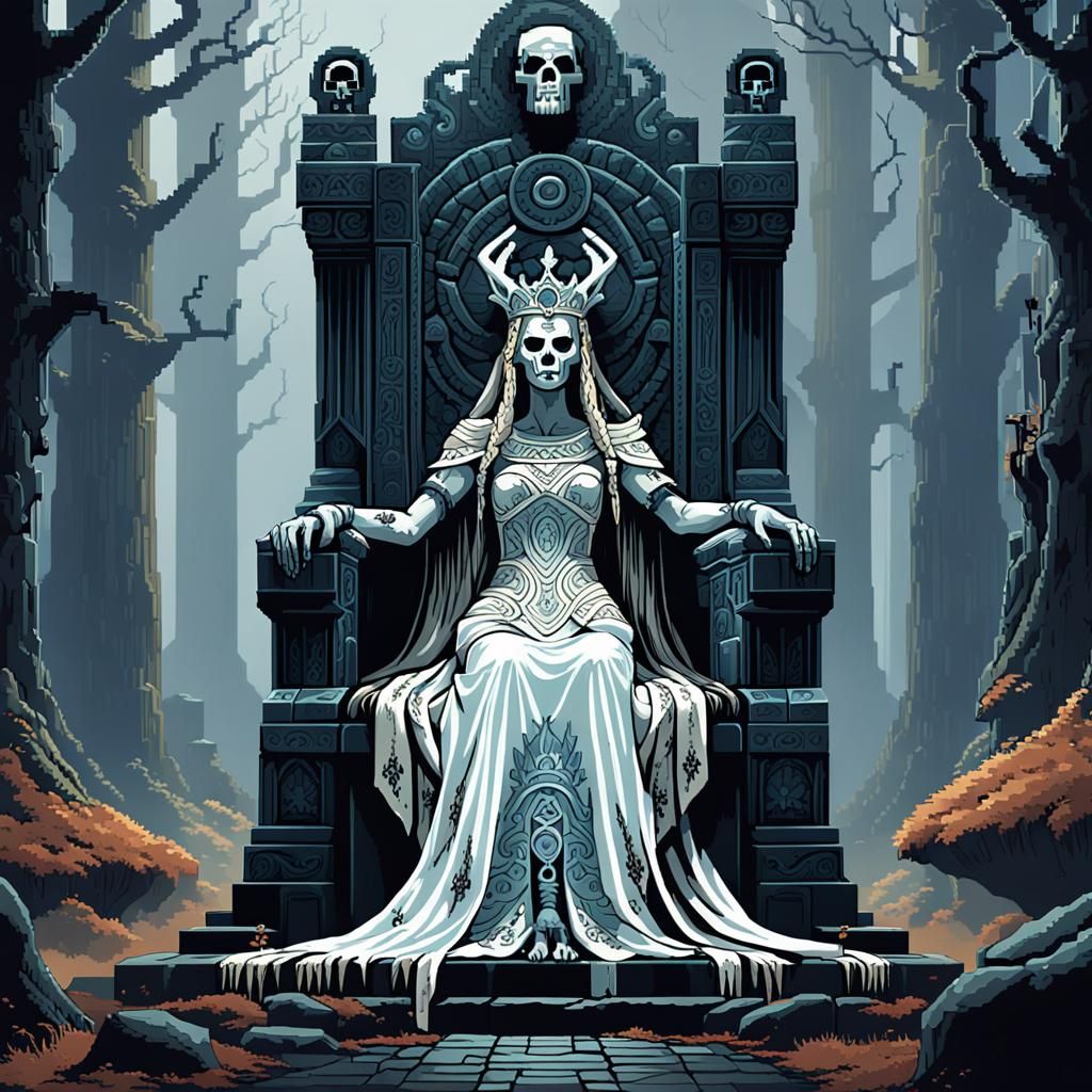 goddess hel | pixel art - AI Generated Artwork - NightCafe Creator