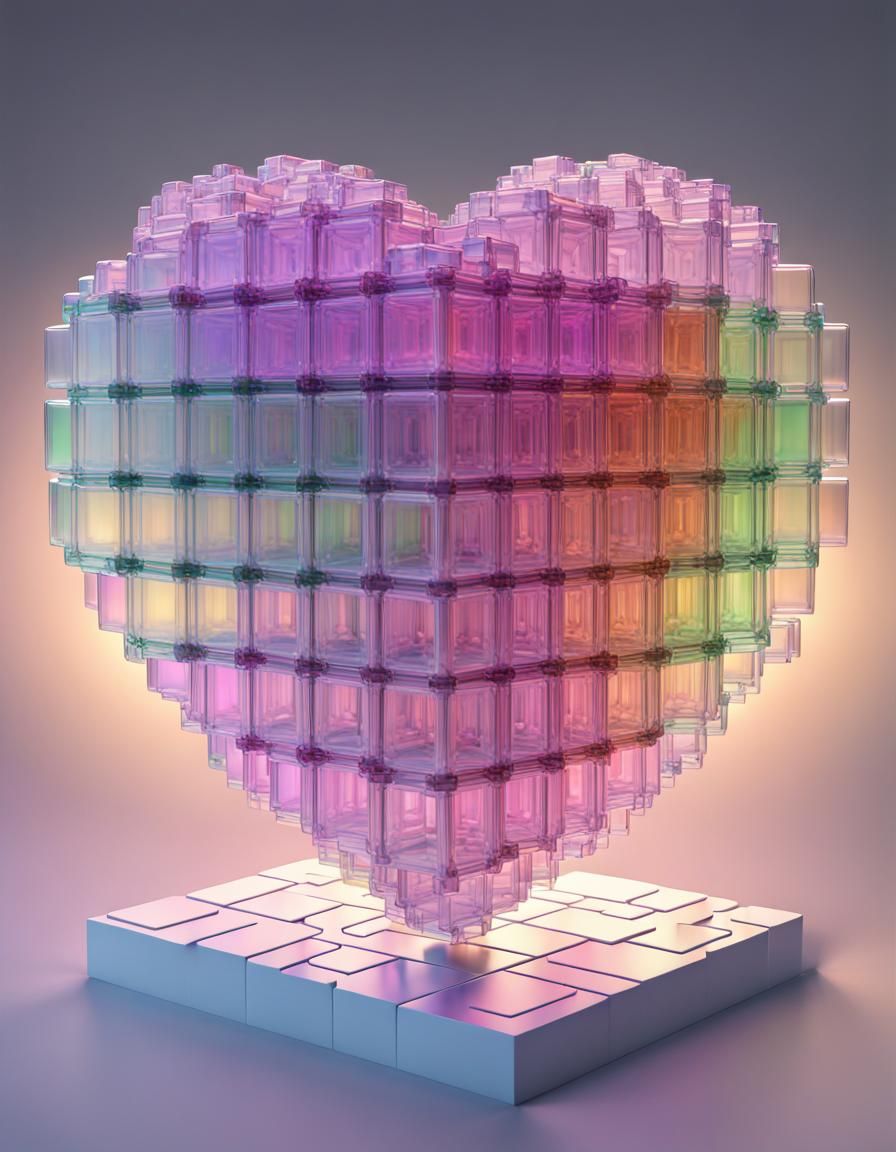 CUBIC HEART : The Giant Puzzle. - AI Generated Artwork - NightCafe Creator