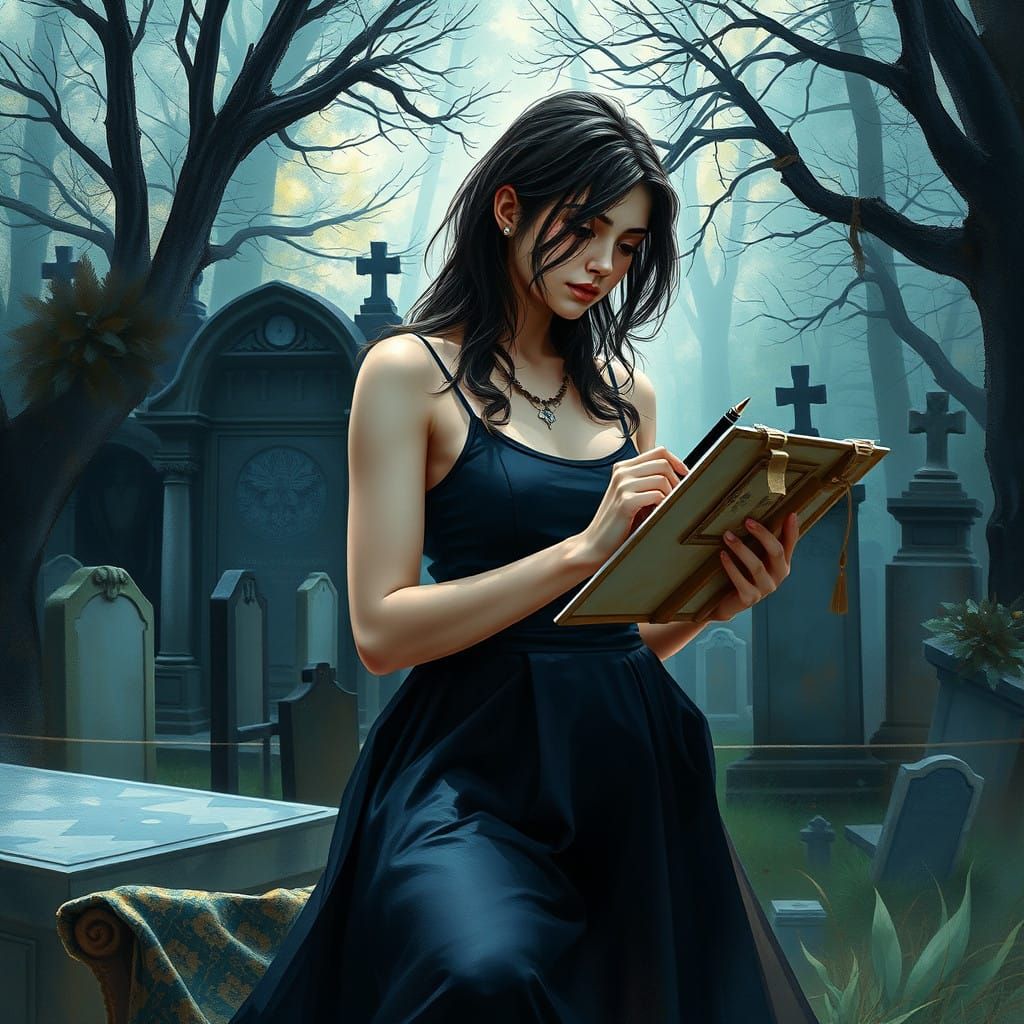A peaceful place to draw! - Ethereal Gothic Siren Sketches i...
