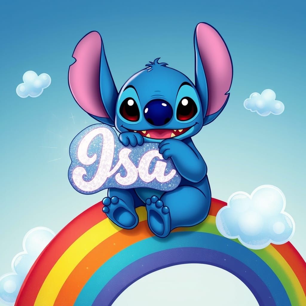 Stitch on a rainbow - Stitch on a Whimsical Rainbow