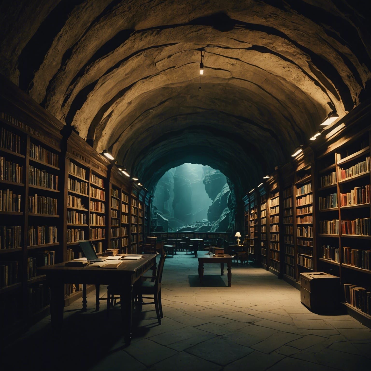 An underground library! - AI Generated Artwork - NightCafe Creator
