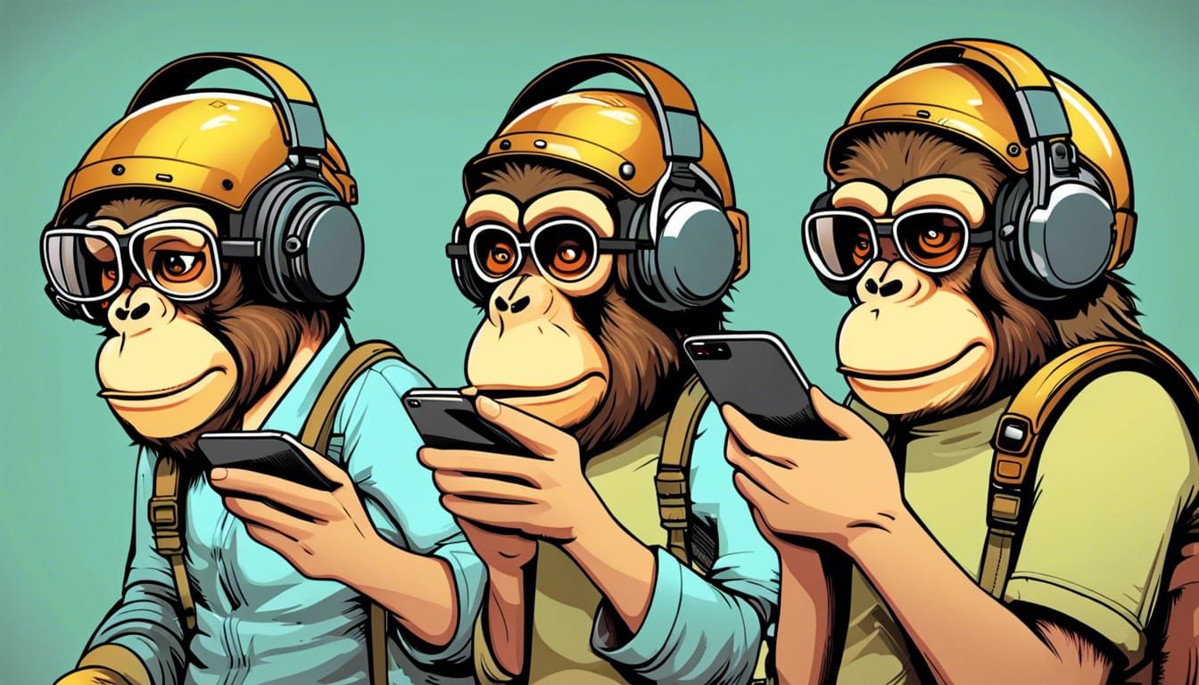 Three monkeys. - AI Generated Artwork - NightCafe Creator