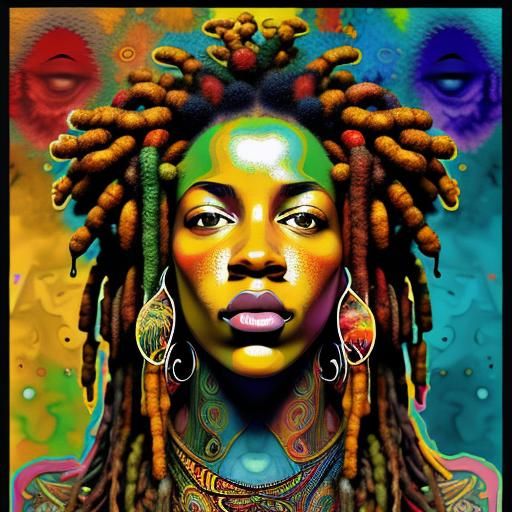 Rastafarian woman ganja leroy brown cinematic dramatic expressionism ...