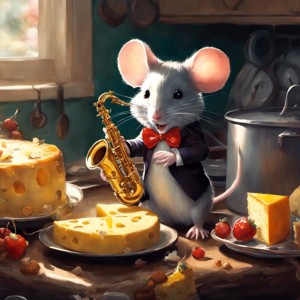Mouse playing Saxophone - AI Generated Artwork - NightCafe Creator