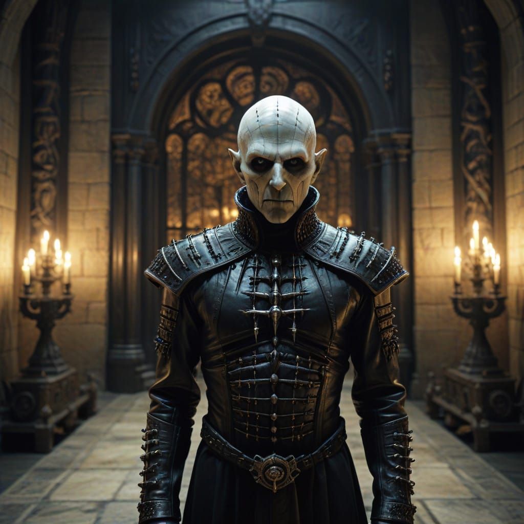 A hyperrealistic, highly-detailed 4k picture of a detailed Pinhead from ...