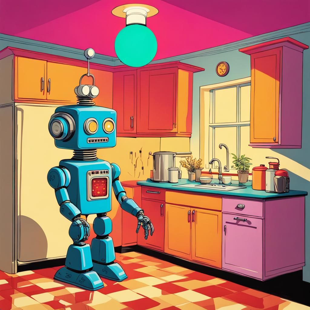 a retro robot - AI Generated Artwork - NightCafe Creator