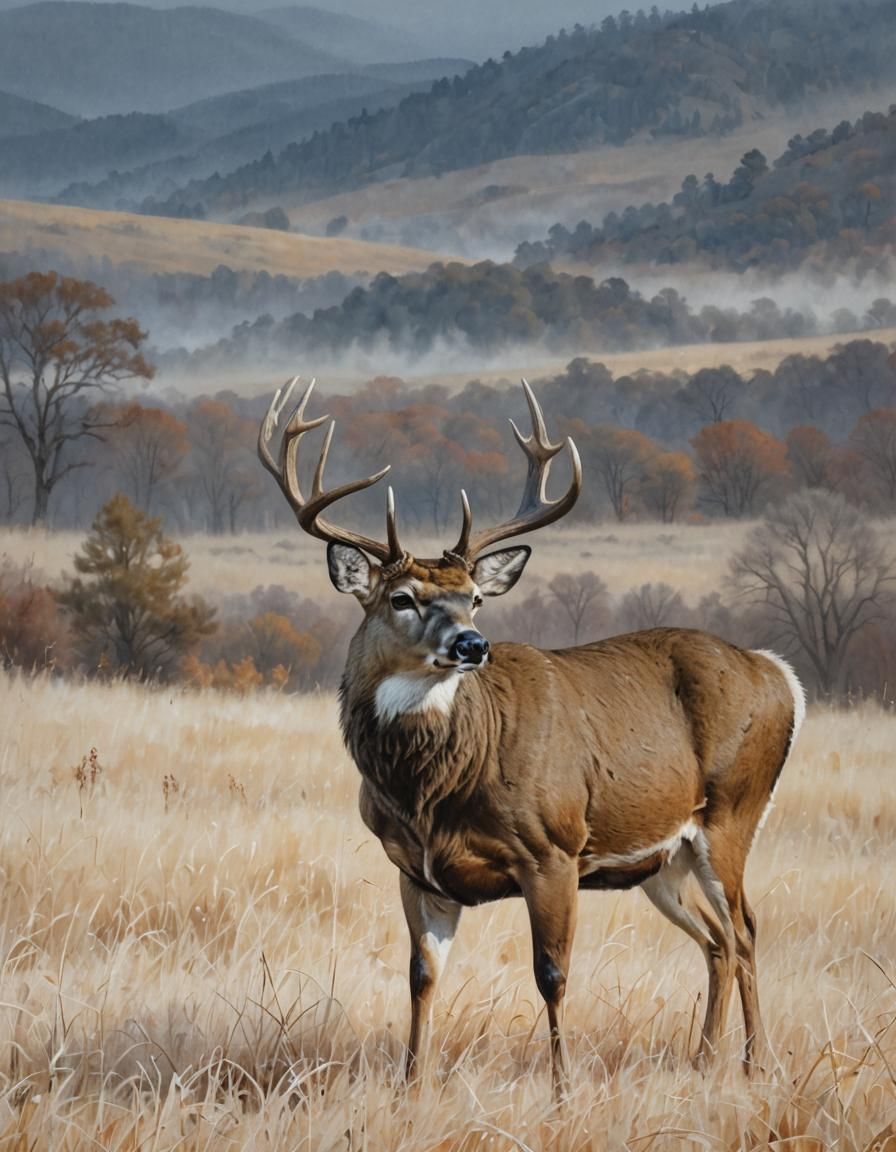 Rolling Hills Buck - AI Generated Artwork - NightCafe Creator