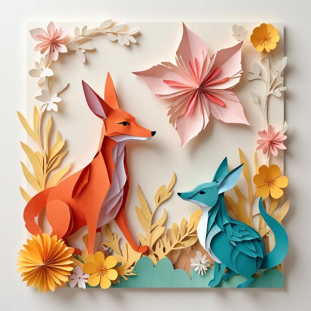 Whimsical Papercraft Forest Friends - AI Art