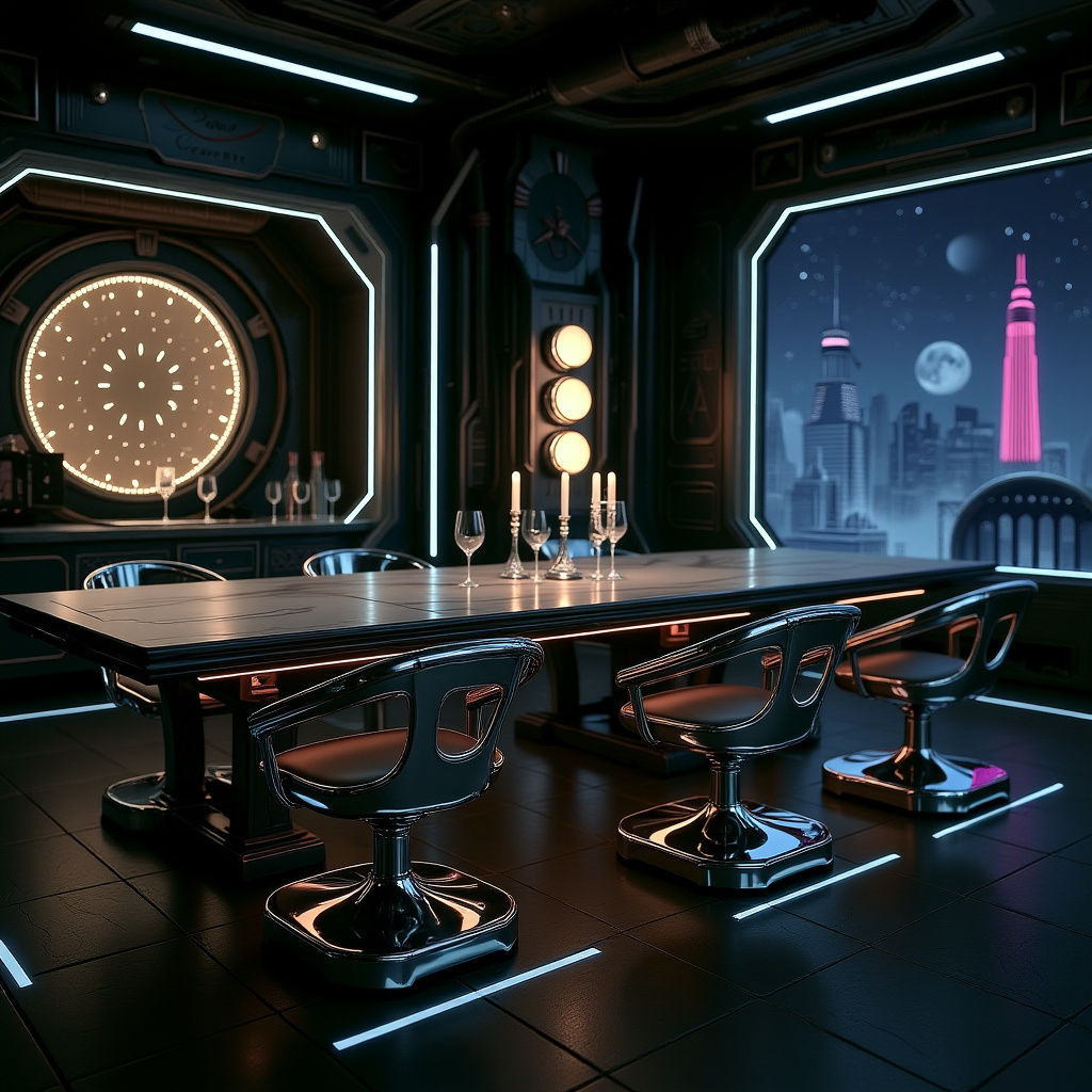 Sci-fi inspired dining room, 8k resolution concept art by Greg Rutkowski Eldritch Unreal Engine ...
