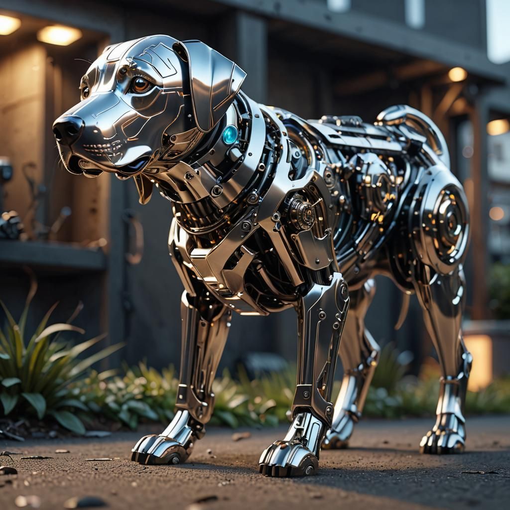 Cybernetic Labrador dog - AI Generated Artwork - NightCafe Creator