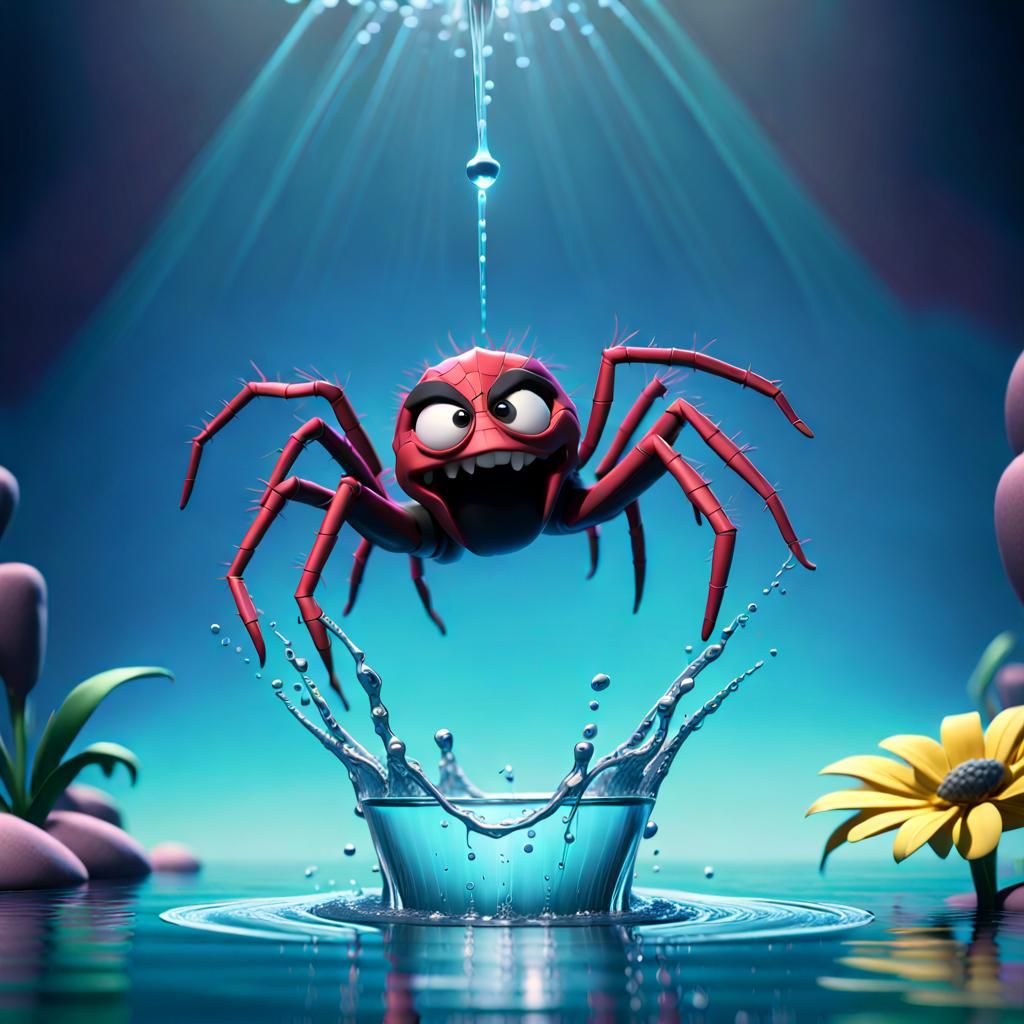 The itsy bitsy spider climbed up the water spout - AI Generated Artwork ...