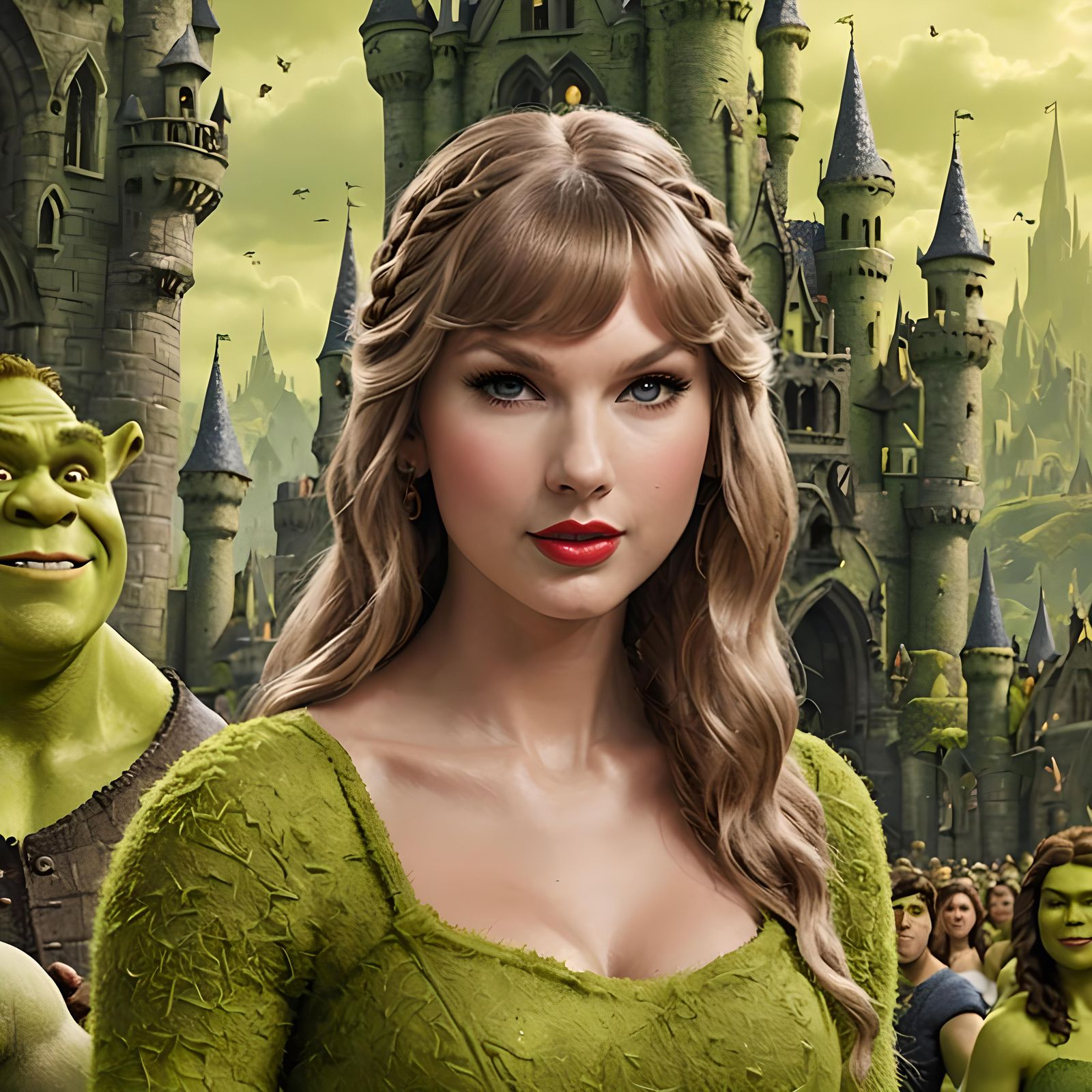 Taylor Swift as Shrek - AI Generated Artwork - NightCafe Creator