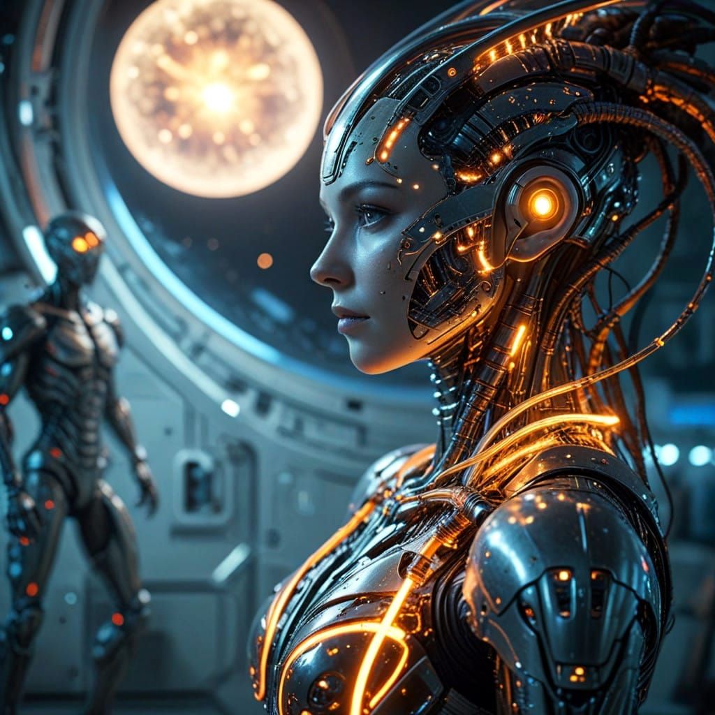 "The Cyborg Queen": A new dawn of divinity.