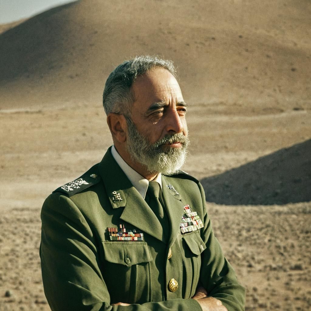 IDF Commander Standing Proud in Desert Landscape - AI Art
