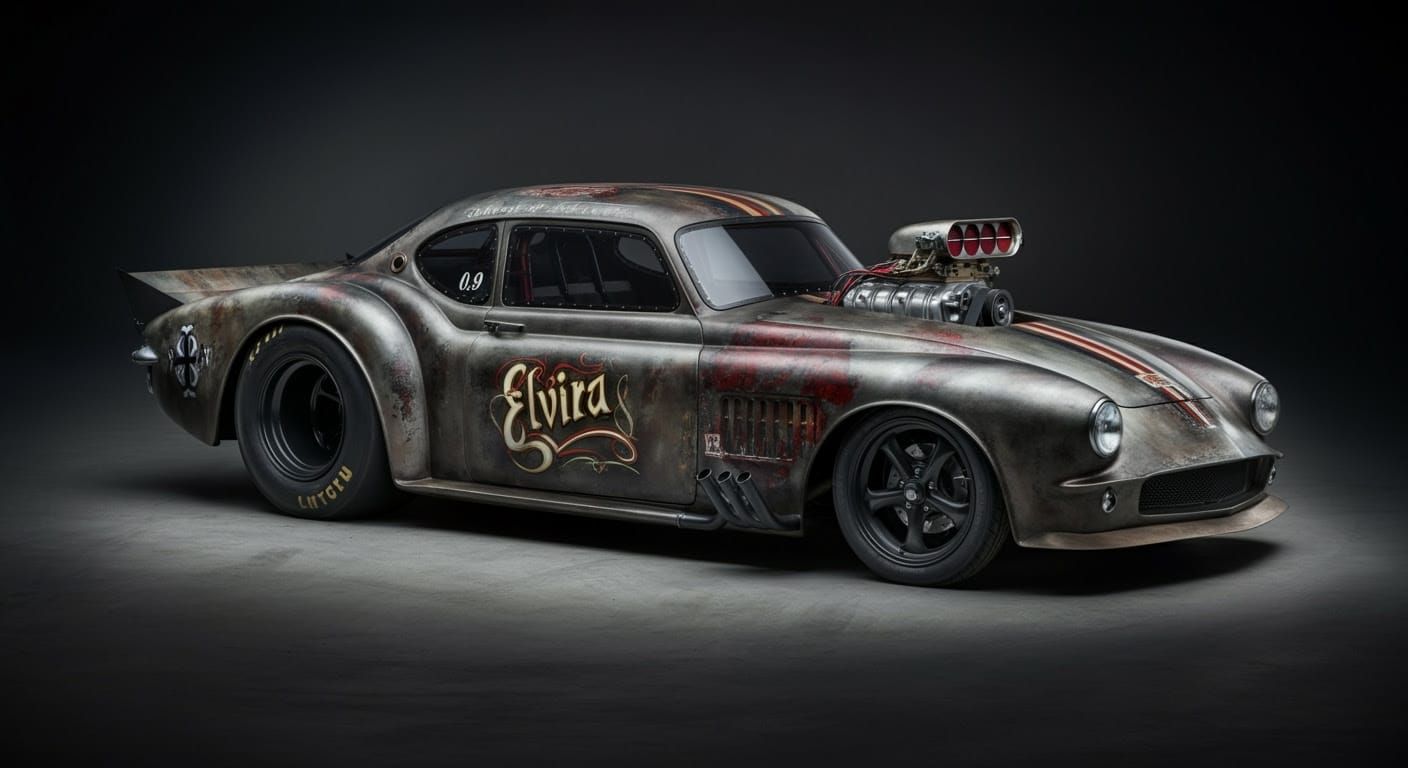 Retro-Futuristic Dragster Inspired by WW2 German I... - AI Art