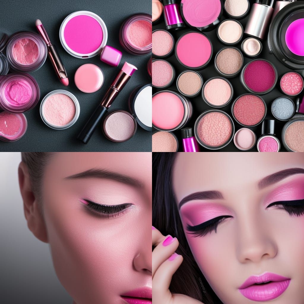 Pink Makeup products - AI Generated Artwork - NightCafe Creator
