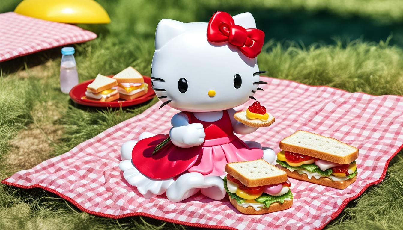 Hello Kitty at a picnic - AI Generated Artwork - NightCafe Creator