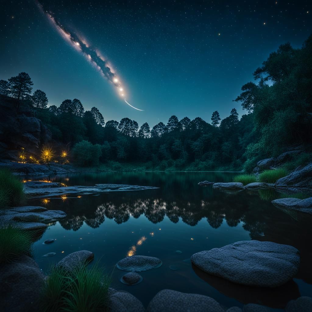 Starry night - AI Generated Artwork - NightCafe Creator