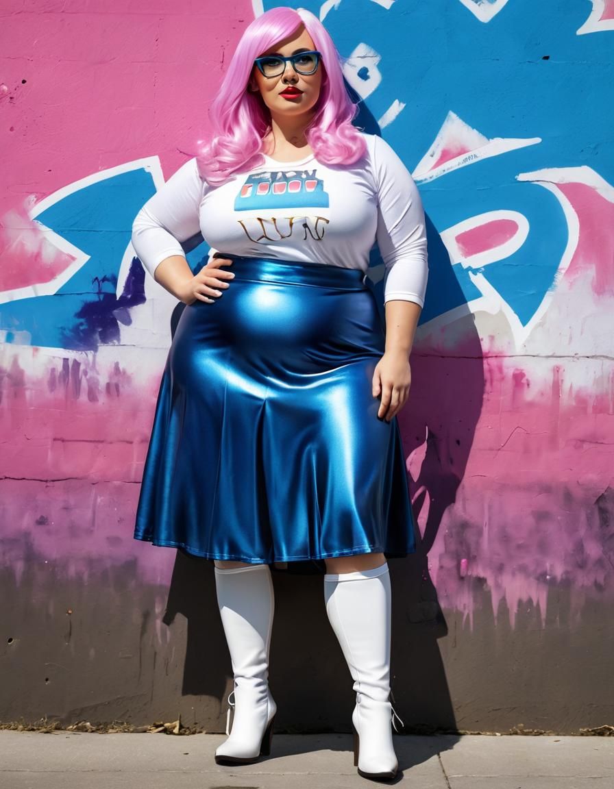 Amanda near a graffiti wall - Amanda near a graffiti wall