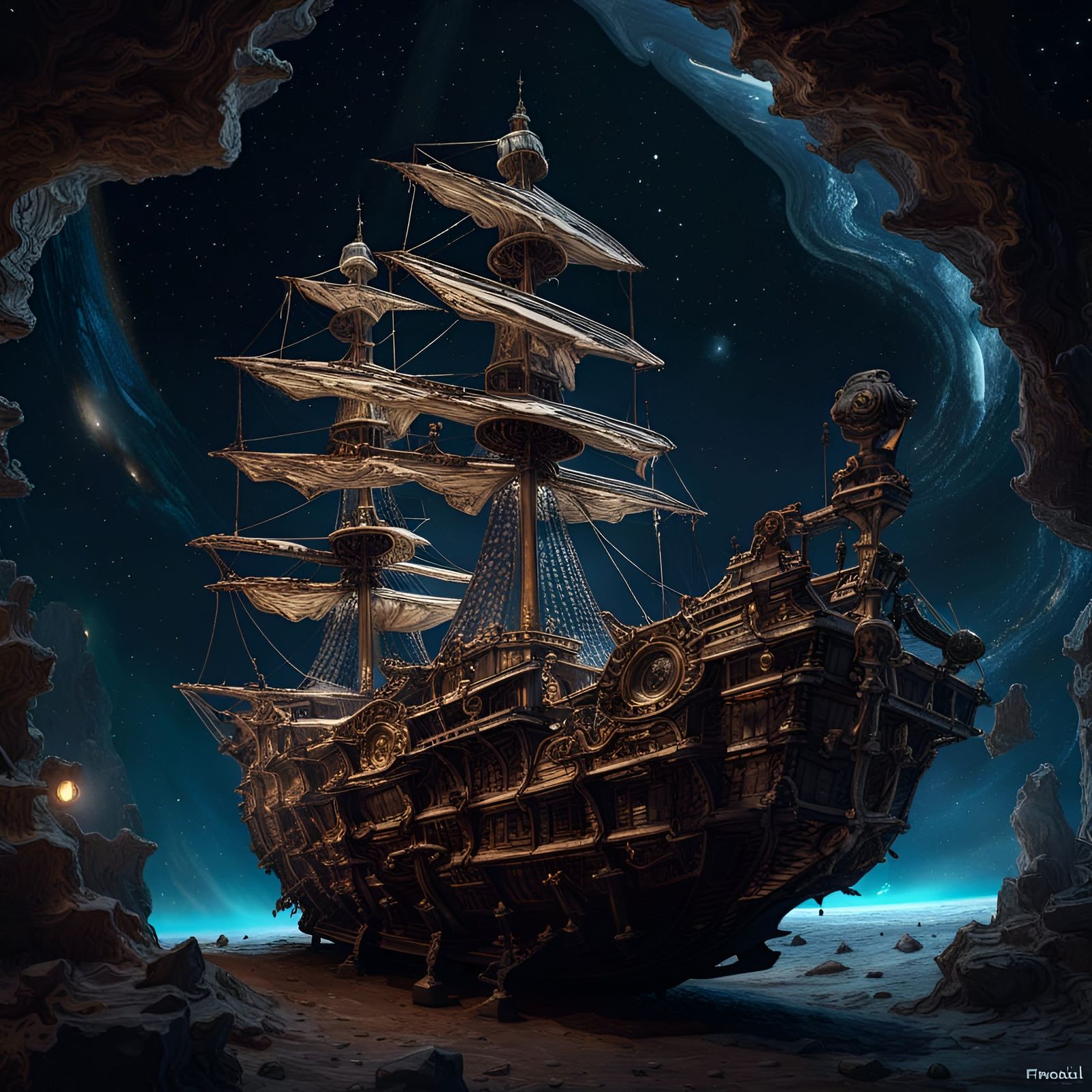 space pirate ship - AI Generated Artwork - NightCafe Creator