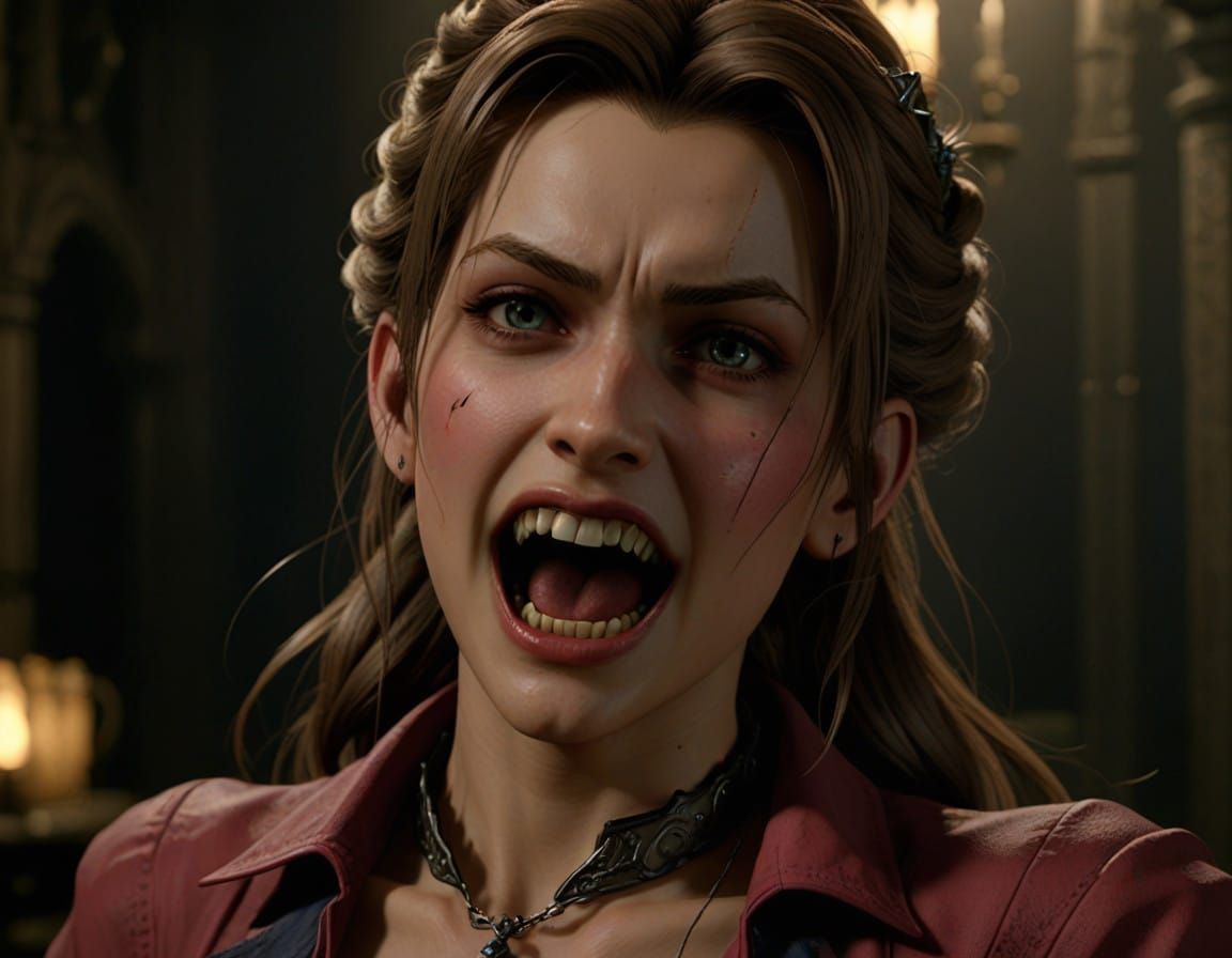 Victorian Vampire Queen with Fiery Temper - AI Art