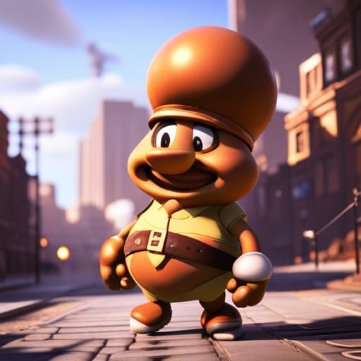 Goomba walking in Harlem with big booty cheeks - AI Generated Artwork ...