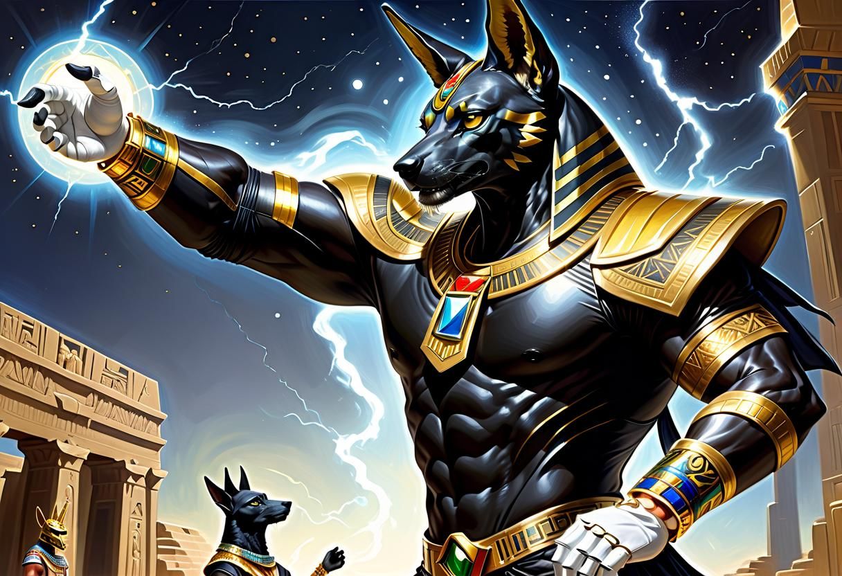 Gold Anubis Ranger Powers Up - AI Generated Artwork - NightCafe Creator