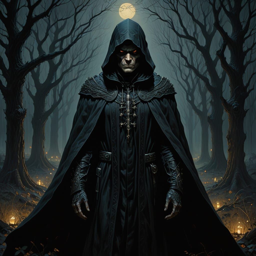 Dark Sorcerer Controlling a Puppet in a Haunting A... - AI Art