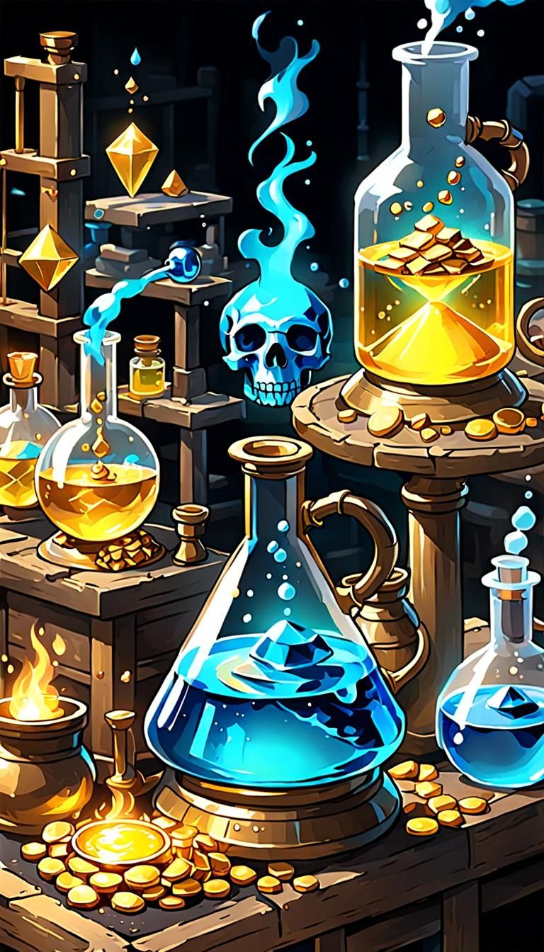 Alchemy Lab turning Lead into gold - AI Generated Artwork - NightCafe ...