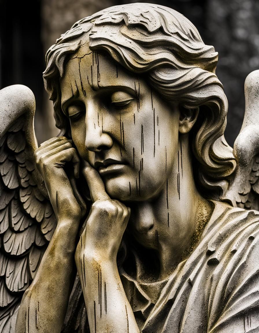 Weeping angel statue - AI Generated Artwork - NightCafe Creator