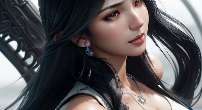 Intricate and Detailed (front close-up portrait) of beautiful Rinoa ...