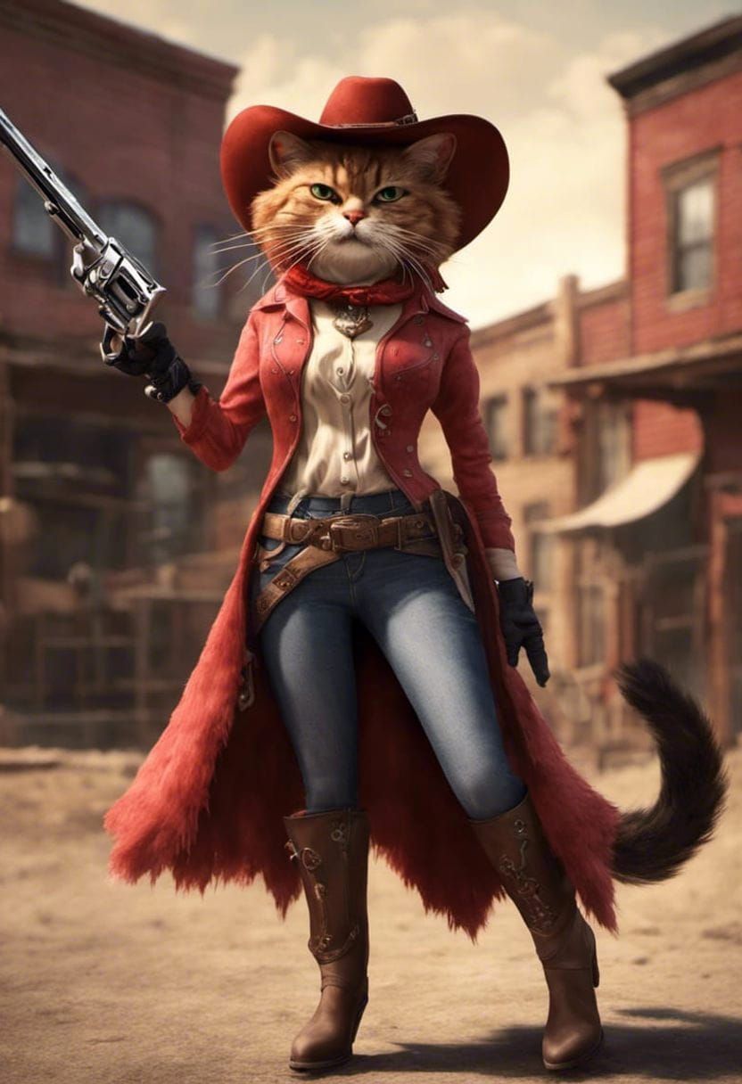 Sheriff Cat on duty. - AI Generated Artwork - NightCafe Creator