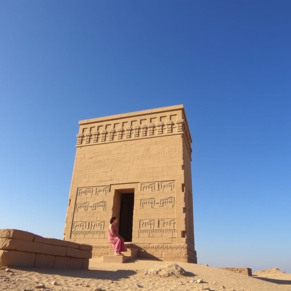 Eridu (Sumerian: 𒉣𒆠, romanized: NUN.KI; Sumerian... - AI Art